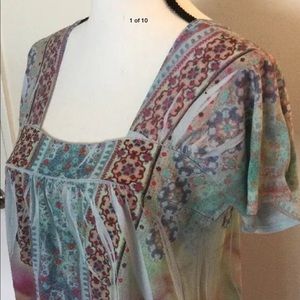 ONE WORLD | Tops | One World Colorful Tunic | Poshmark